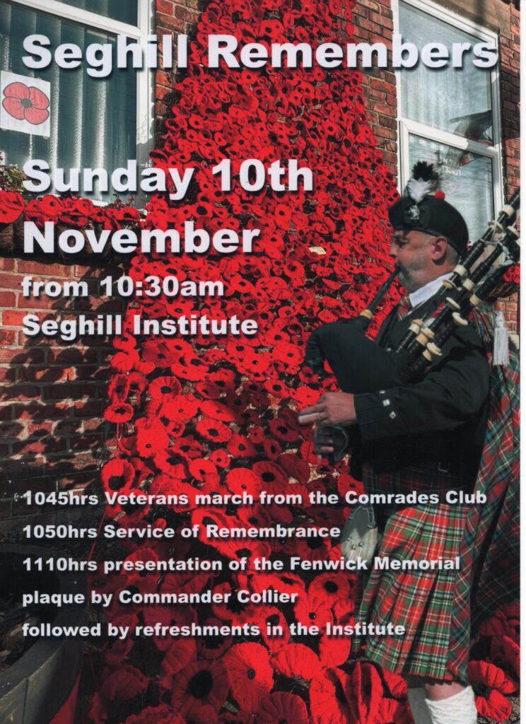 Remembrance Day 2024 service – Seghill Community Centre